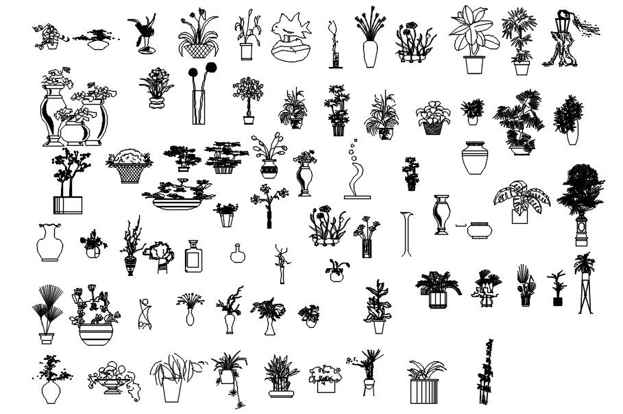Home Decor Plants Cad Block Designs In Autocad 2d Drawing Cad File Dwg File