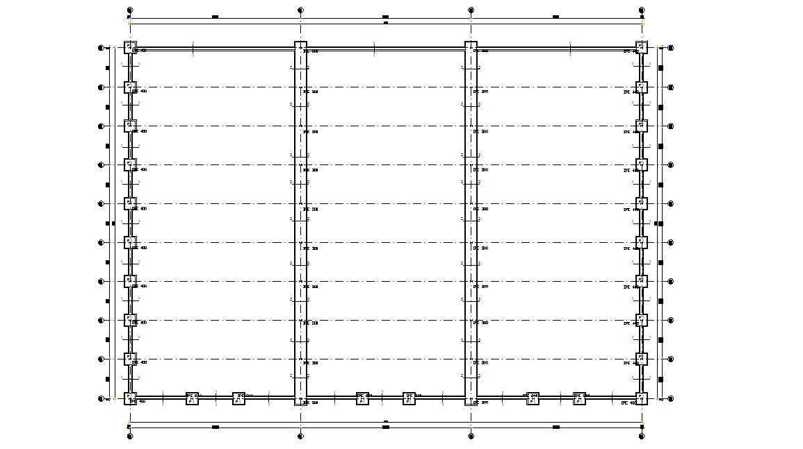 Industrial Factory Column plan With Dimension Free CAD Drawing