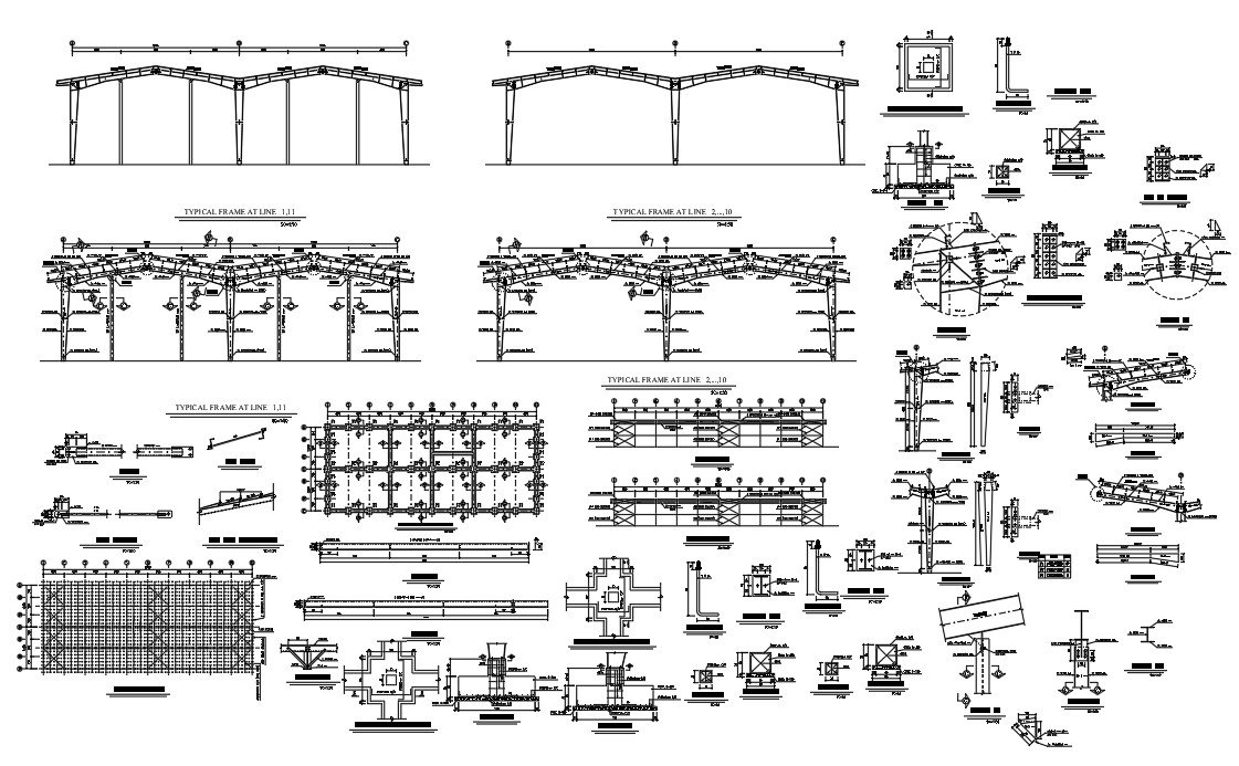 Industrial Structure Project Steel Concrete Section DWG