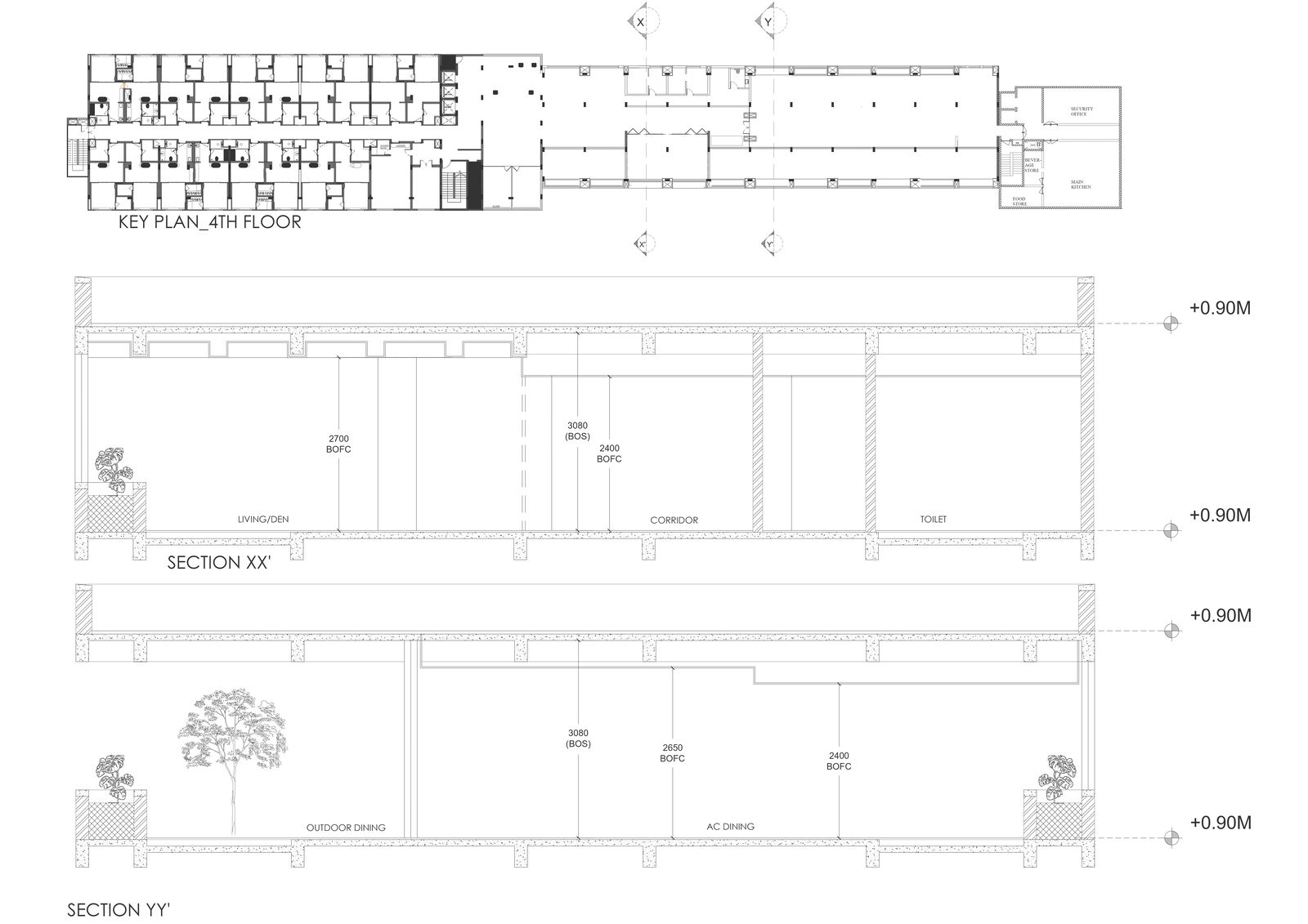 "4th Floor Key Plan and Section Details: Dimensions Included - AutoCAD ...