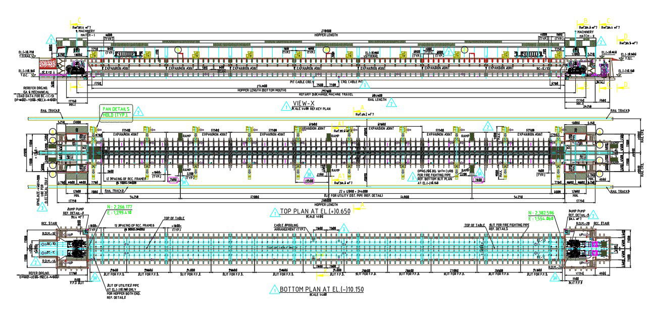 Large Industrial Factory Plant With Section Drawing CAD File