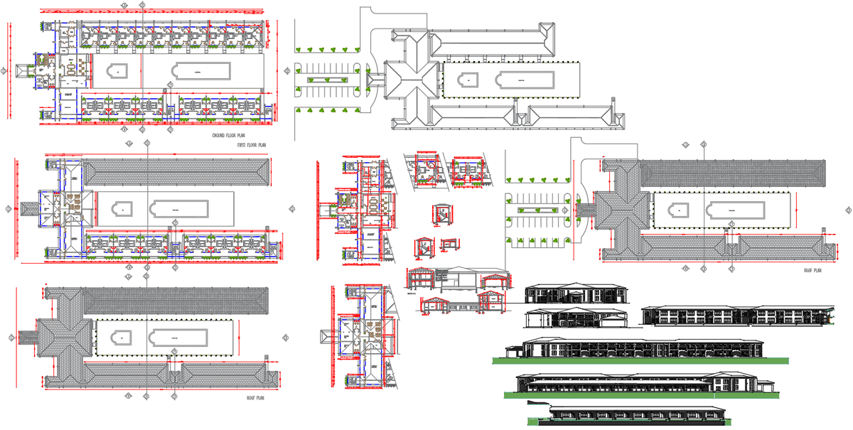 NGO 2 storey Layout Plan building drawings Cad DWG File