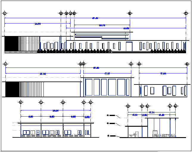 Office building plan detail view dwg file