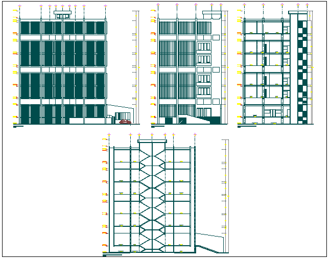 Office building plan view detail dwg file