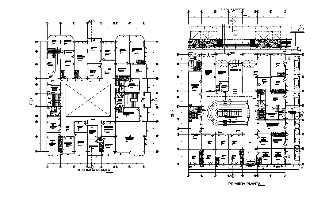 Office Layout Plan With Center Line CAD Drawing Download Now|CADBULL