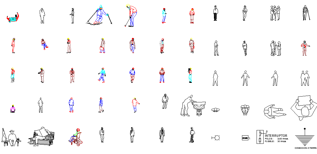 People Blocks dwg file