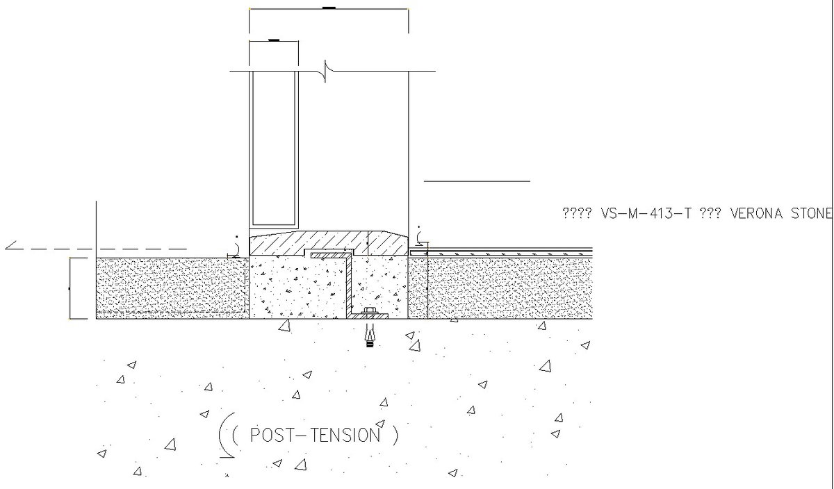 Post tension slab details and Verona stone details in AutoCAD, dwg file.