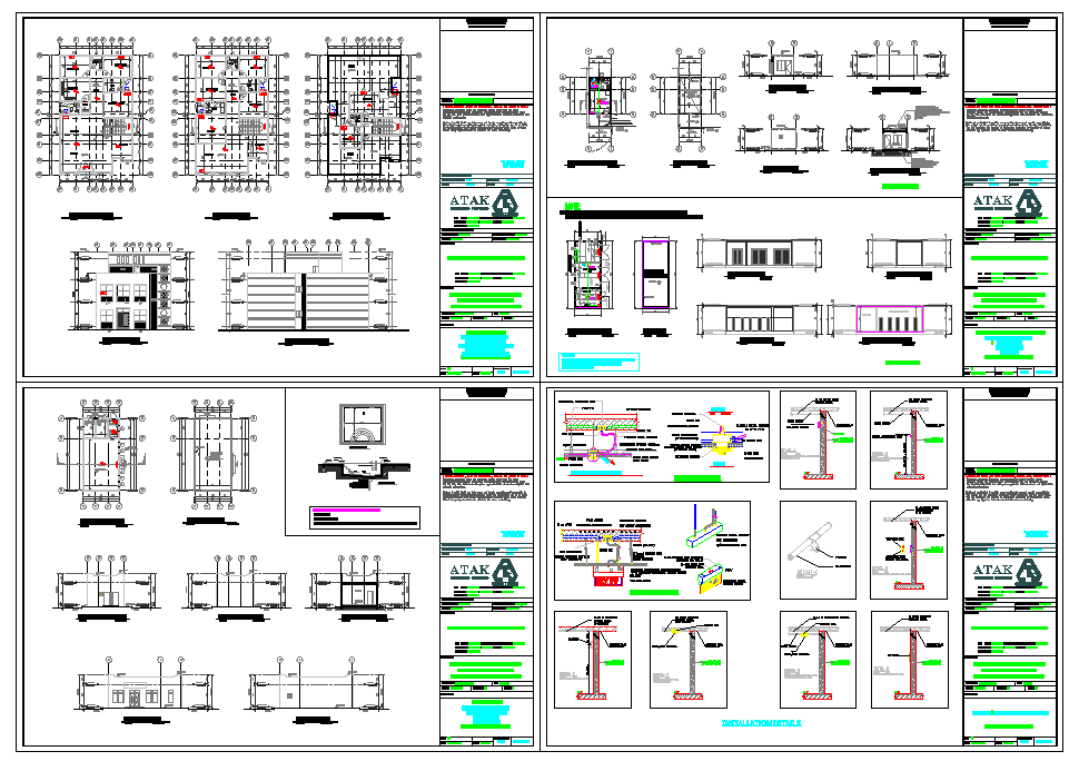 Residential building plan detail view dwg file