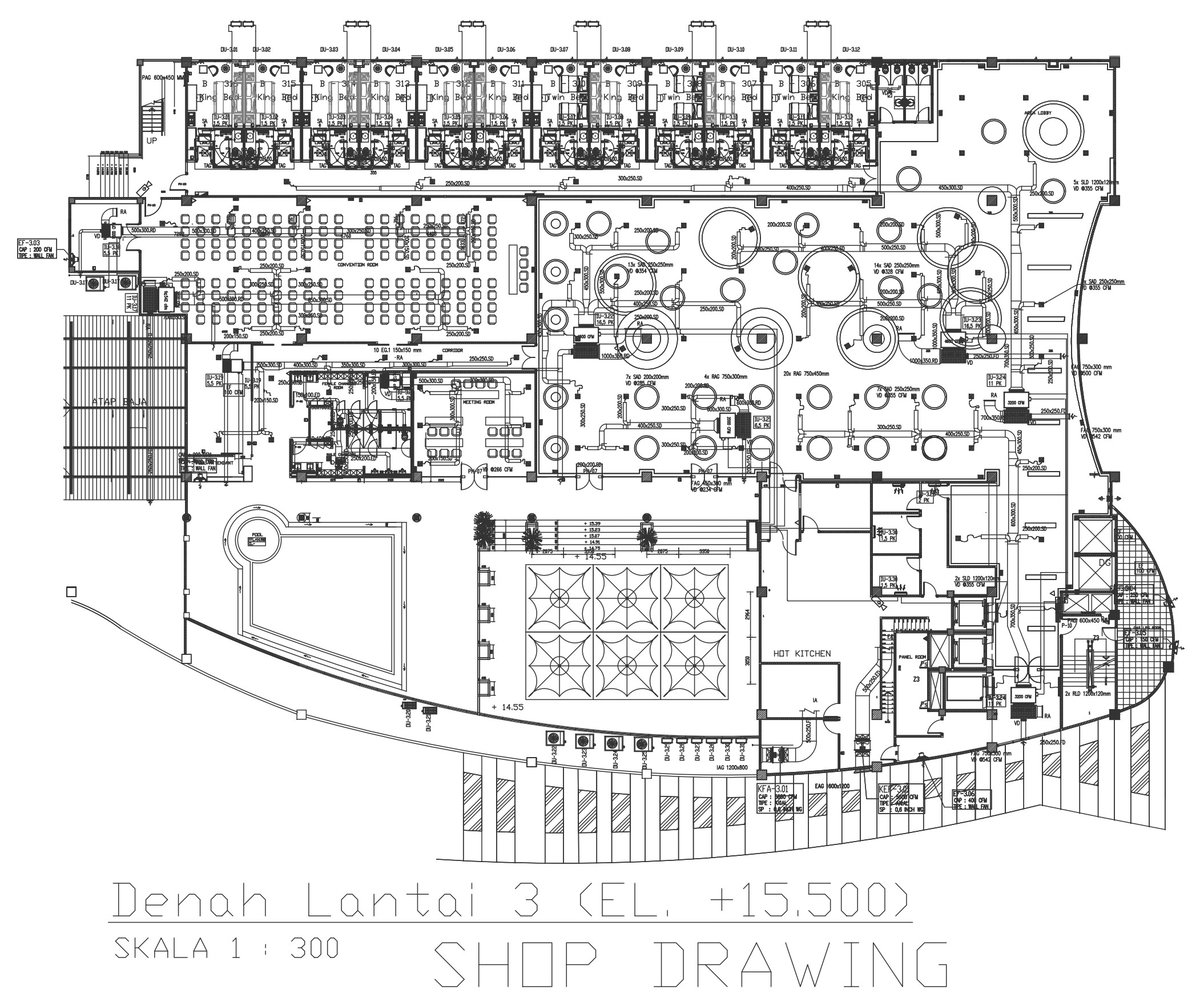"Resort Design: Landscaping and Pool Design in AutoCAD DWG Drawing"