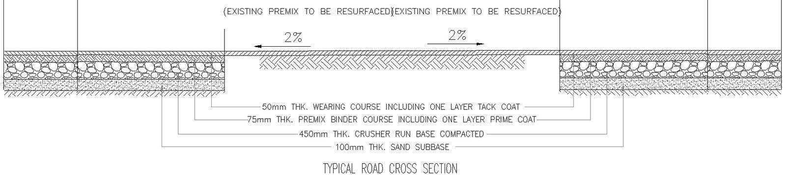 Road cross section typical 2d detailing AutoCAD file