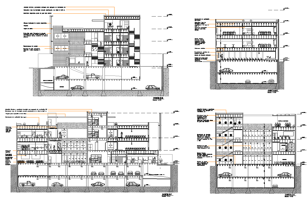 Section working plan detail dwg file