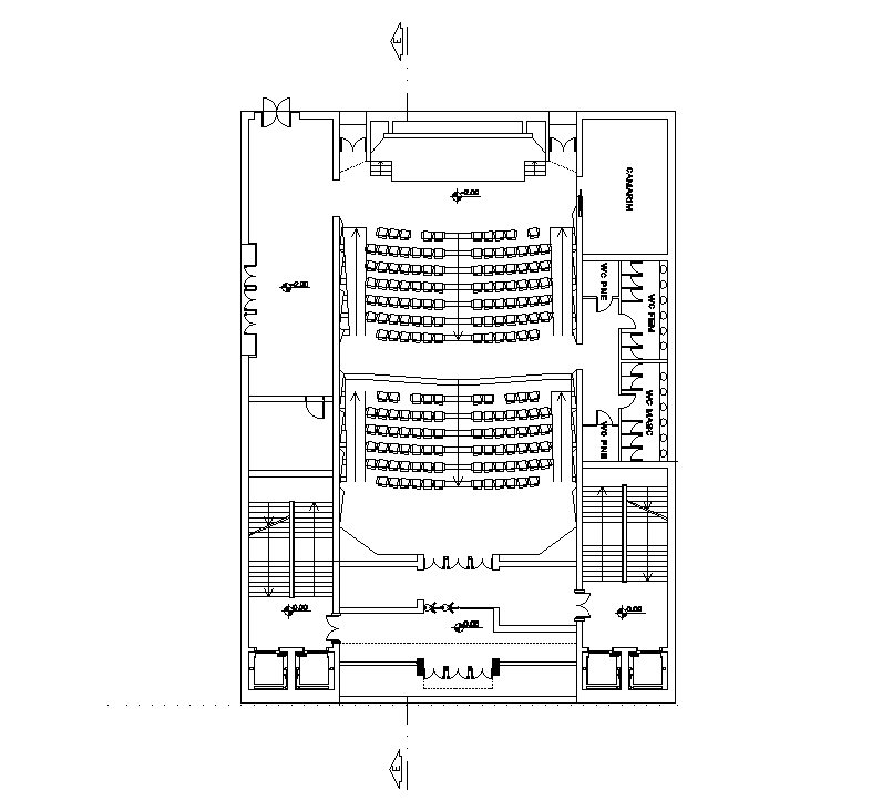 Small Auditorium plan is given in this Autocad drawing file.