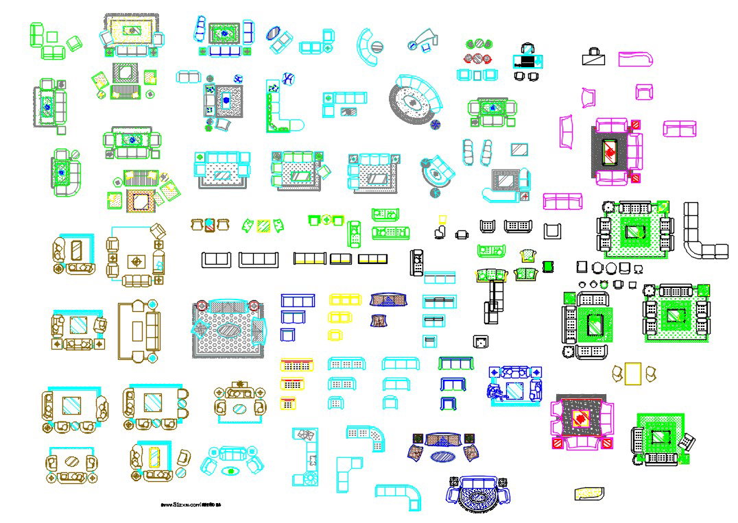 Collection of Sofa CAD Blocks for Accurate Space Planning
