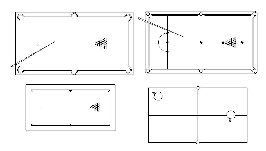 Sport table design in AutoCAD 2D, dwg file, CAD file