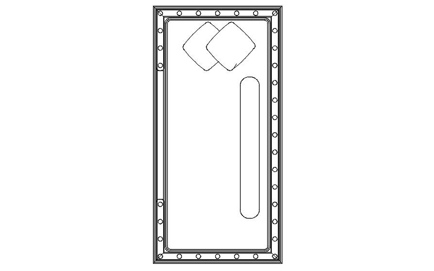 Swing Bed AutoCAD DWG Block for Interior Furniture Plans