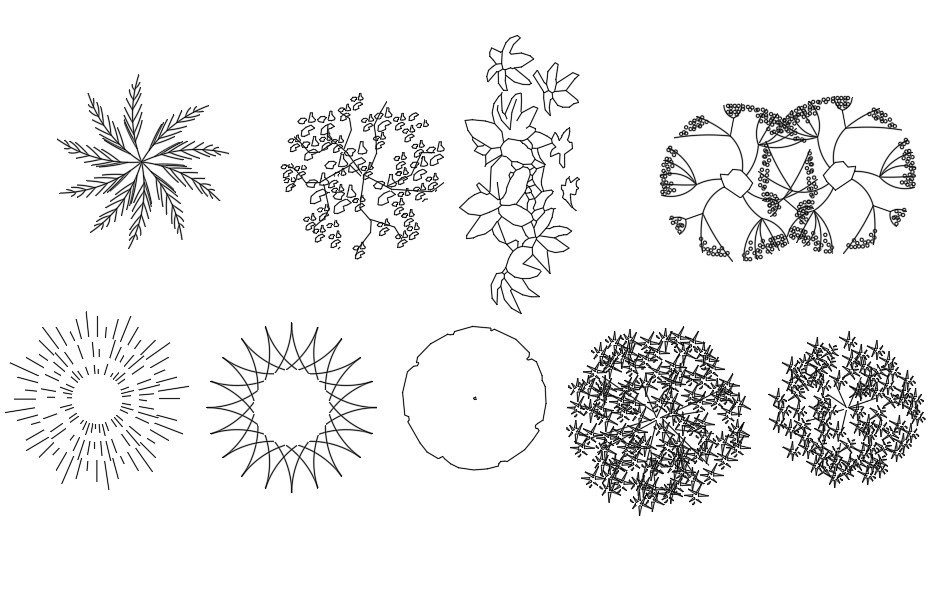 Tree Plant AutoCAD Blocks Drawing DWG File