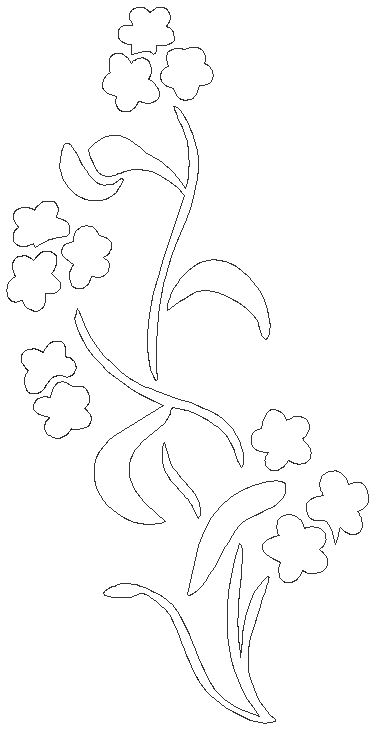 Tulips Quilting Pattern AutoCAD Drawing for Floral Design