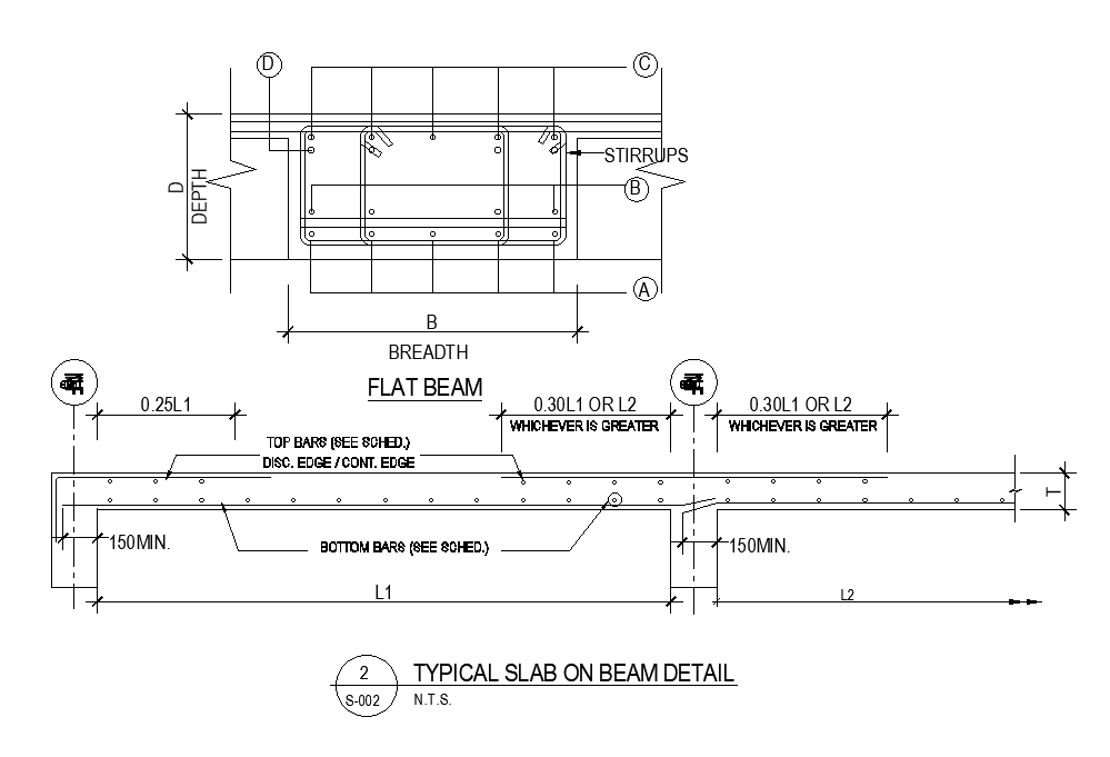 Typical Beam Detail Is Given In This Autocad Drawing File
