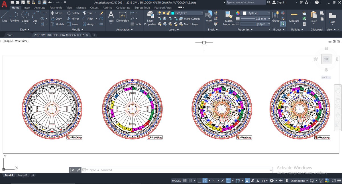 Vastu chakra Autocad 4 DWG files