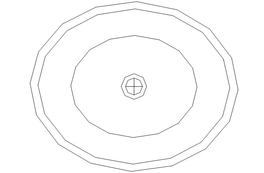 Washbasin bowl design in AutoCAD 2D drawing, dwg file, CAD file