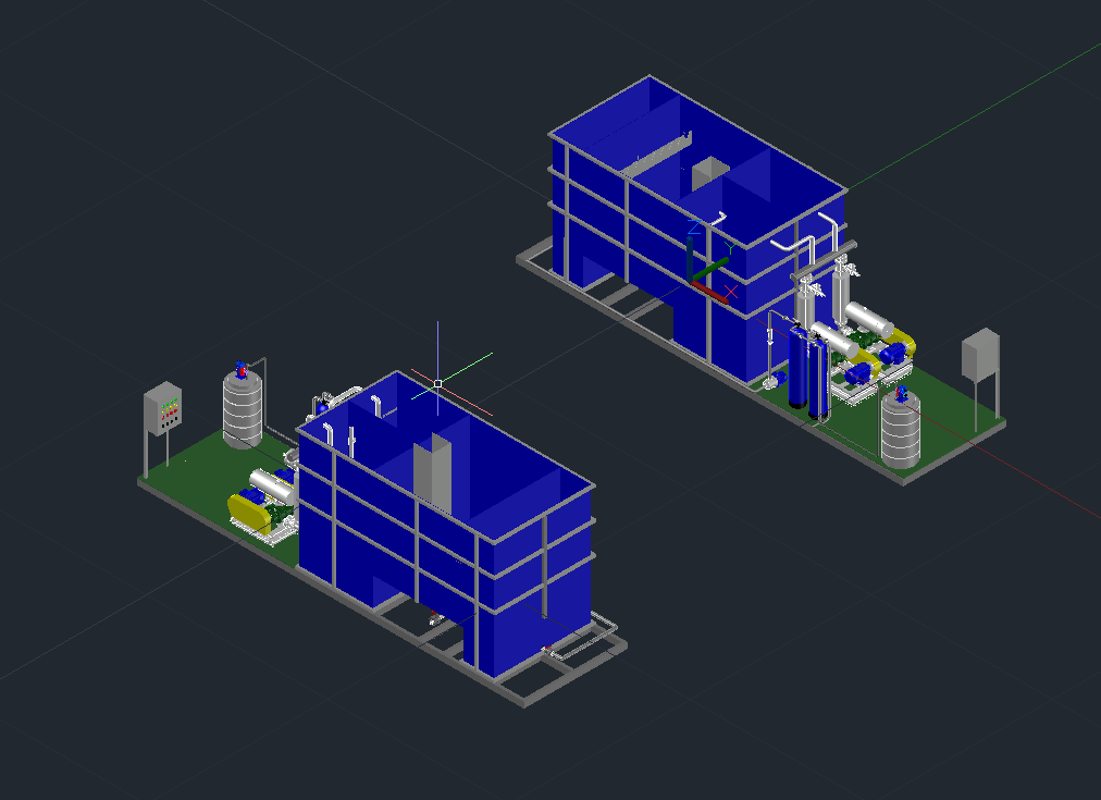 Wastewater treatment module 3D model