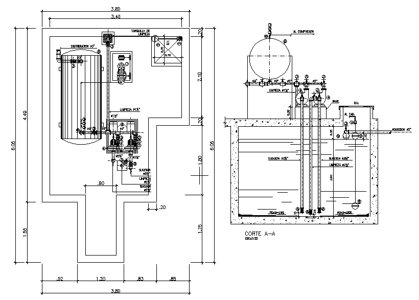 Water pump sectional details