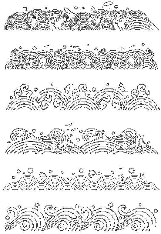 Waves DWG Drawing File with Detailed Design Layouts