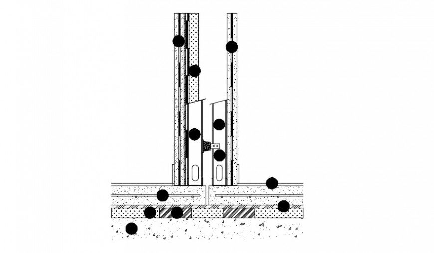Acoustic wall section and construction details dwg file