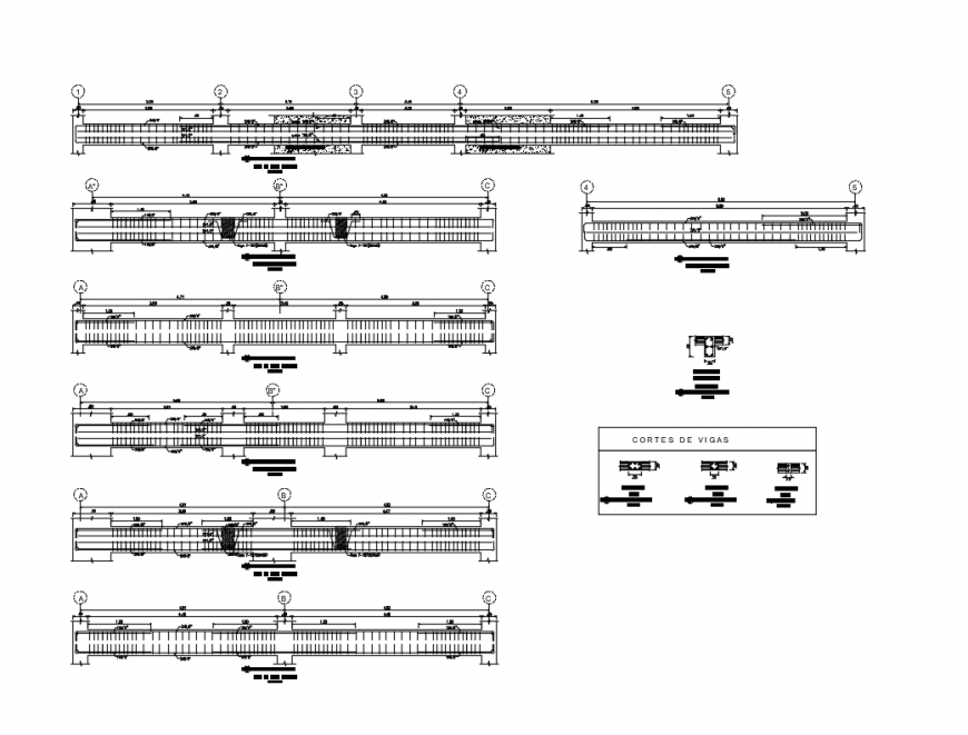 Beam cuts structure and construction details of apartment flats dwg file