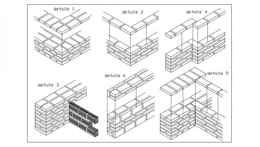 brick wall drawing side view
