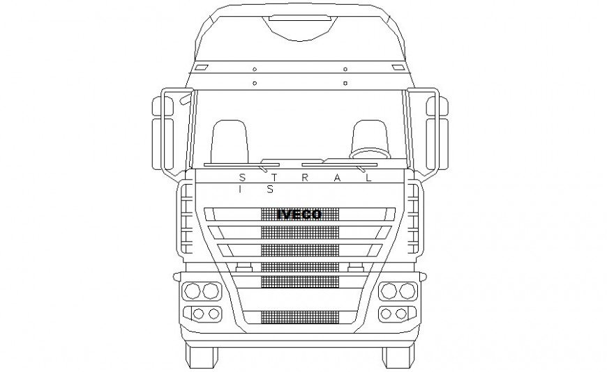 Bus elevation drawing 2d view in autocad software