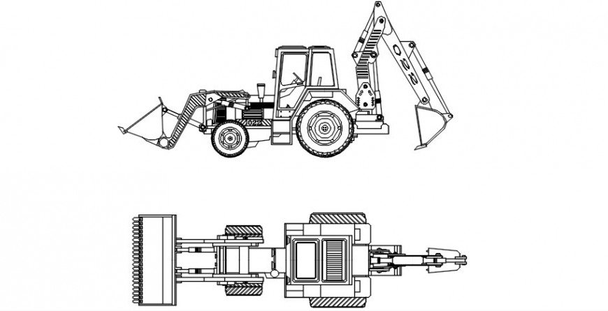 Cad drawings of excavator