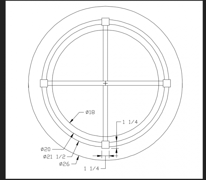 Circular wooden table top view cad block design dwg file