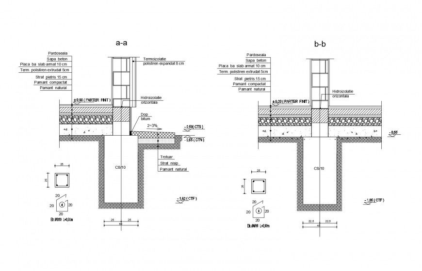 Column Section And Constructive Structure Auto Cad Drawing Details Dwg File