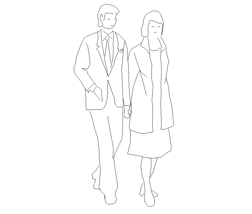 Couple detail elevation 2d view layout file