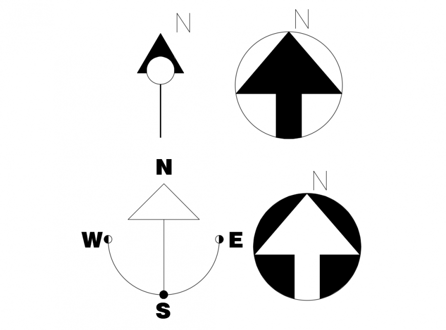 Creative direction symbol blocks cad drawing details dwg file