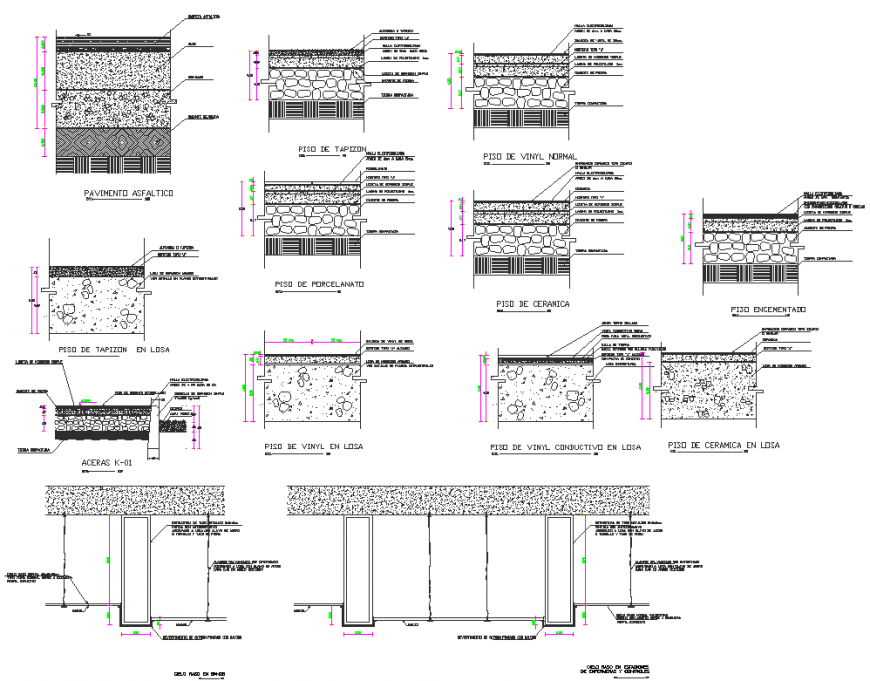 Detail pavement elevation and plan layout file