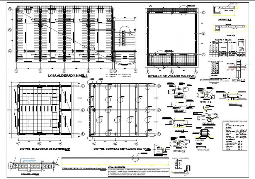 Different Structural Units 2d View Cad Construction Block Layout Autocad File