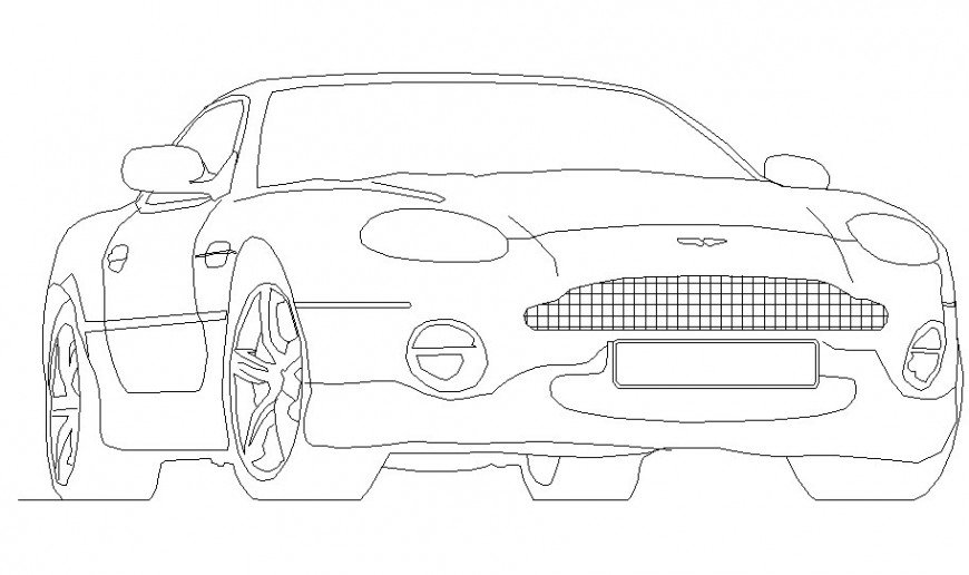 Drawing of 3d view of car block AutoCAD file.