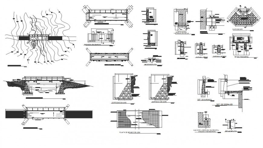 Drawing of bridge 2d details AutoCAD file