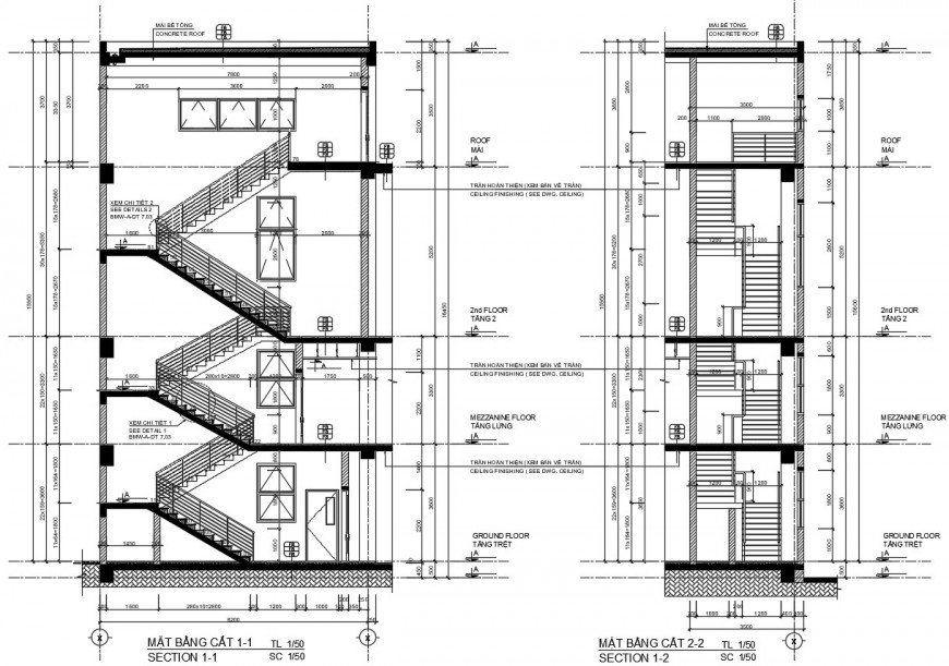 Drawing of building design in autocad