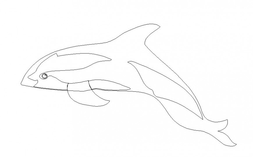 Drawing of fish block AutoCAD file.