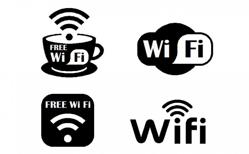 Drawing of wi-fi symbol cad block.