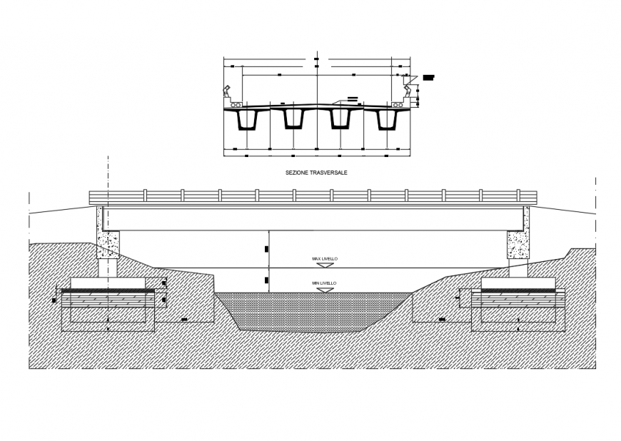Elevation and sectional constructive details of reinforced concrete ...