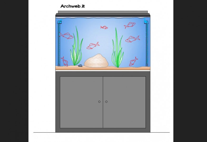 AutoCAD File of Fish Tank Design Plan and CAD Detailing