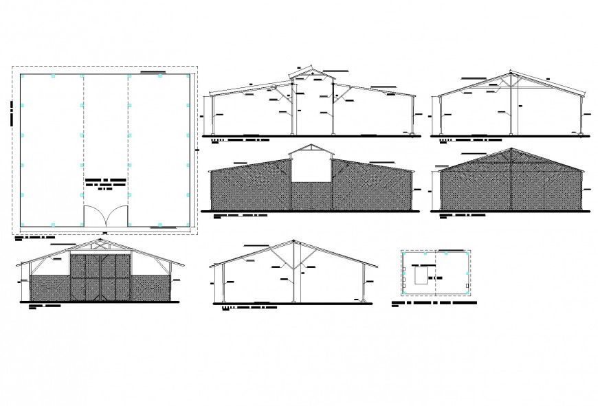Foundation and elevation house autocad file