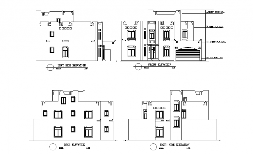 plan view side view front view