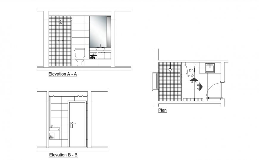 bathroom dimensions elevation