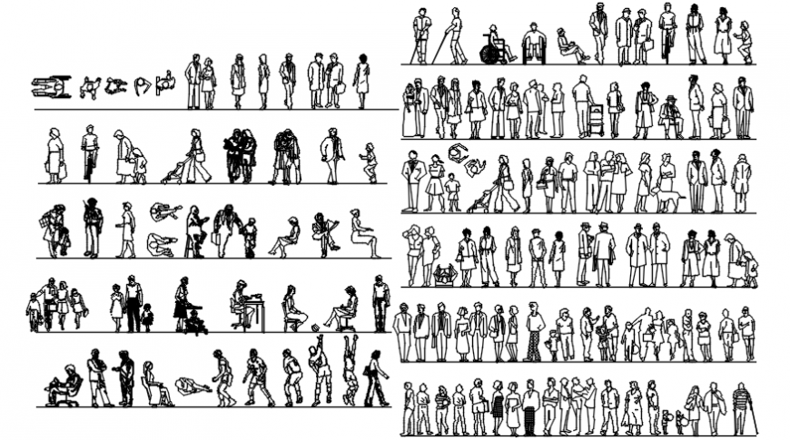 Human cad blocks 2d model