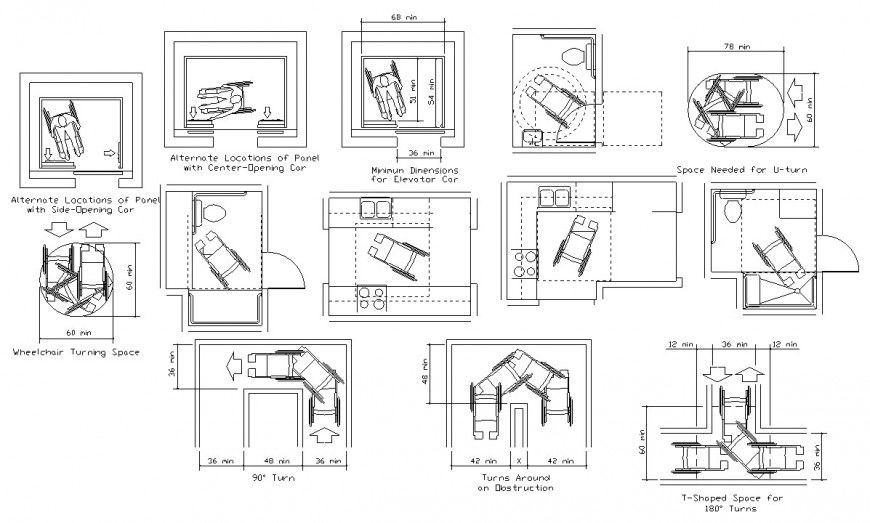 Kitchen for handicap department and plan drawing details dwg file